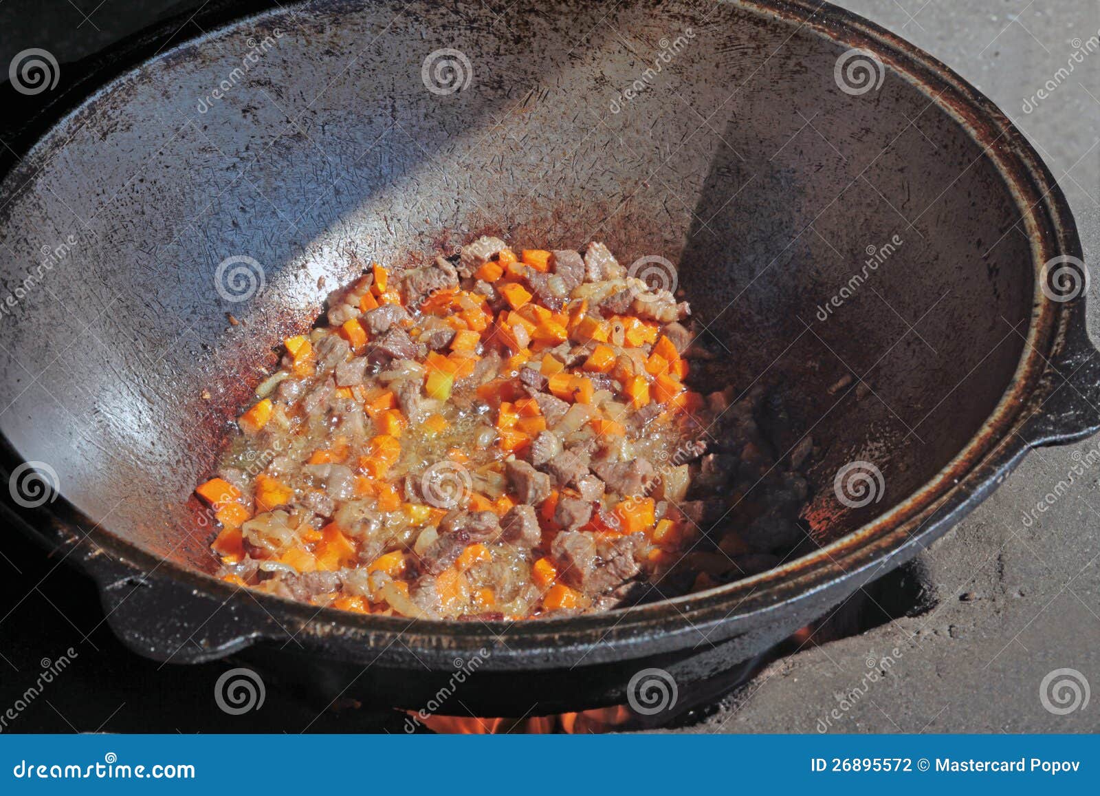 Cooking in a cauldron stock photo. Image of tourism, pepper - 26895572