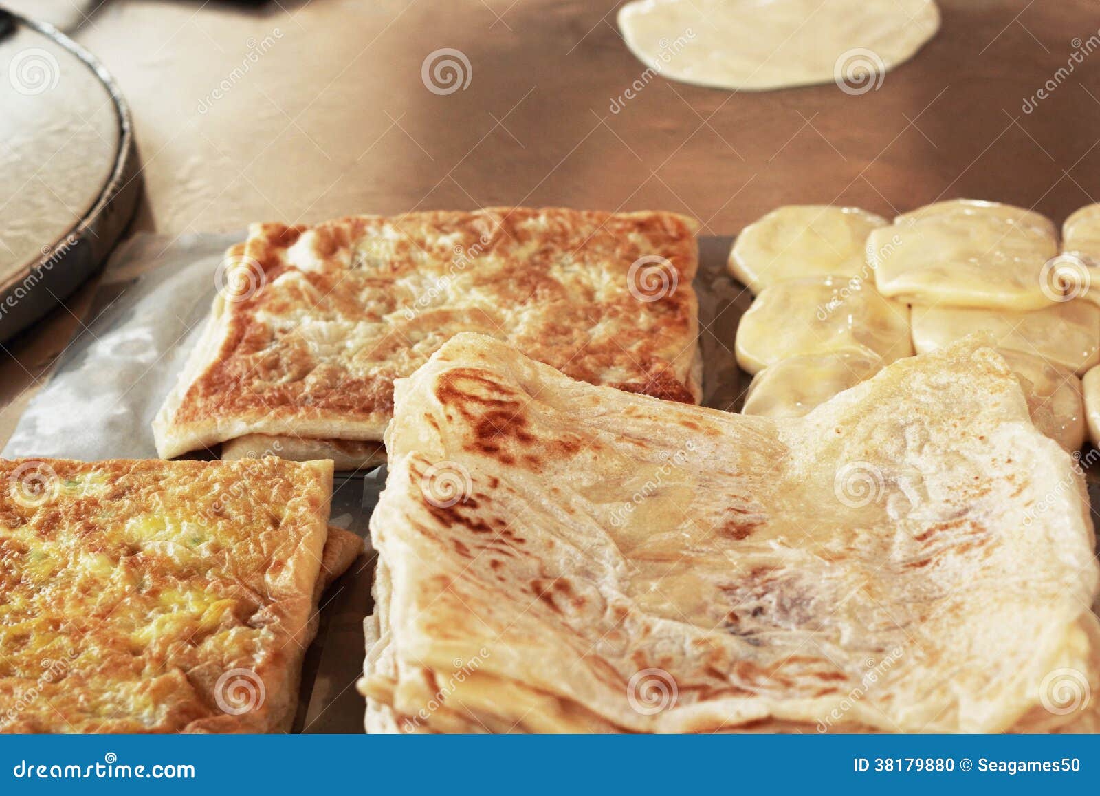 Cooking Chapati on the Table Stock Photo - Image of salami, salad: 38179880
