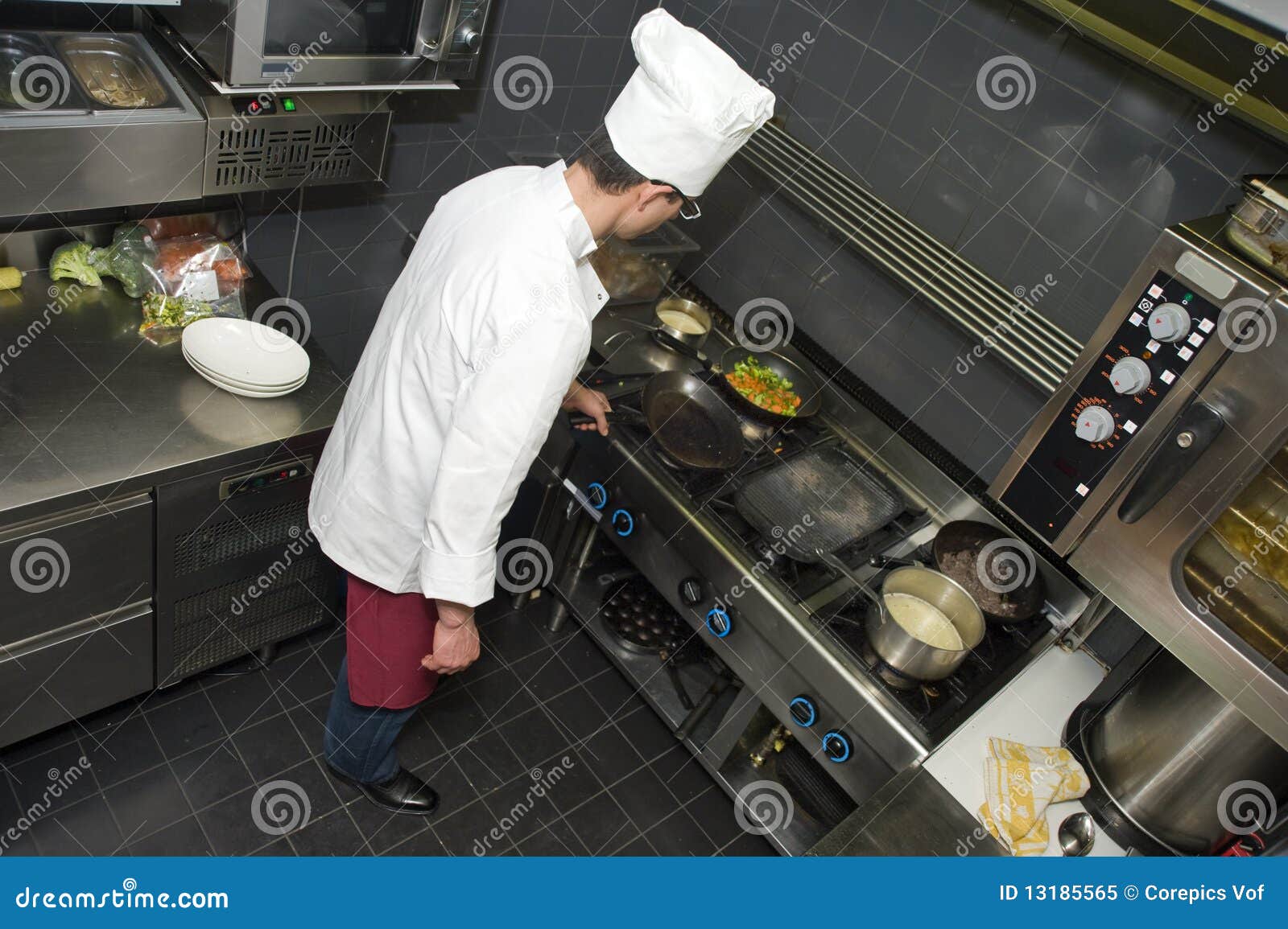 Cooking chef stock image. Image of stove, frying, standing - 13185565