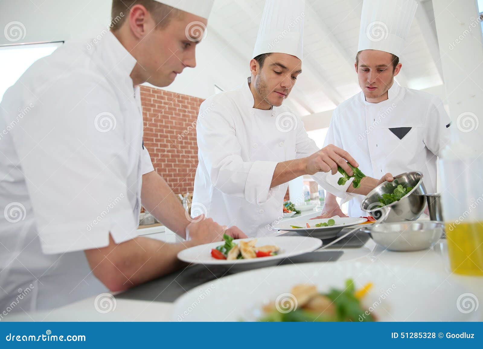Cooking Chef and Staff in Restaurant Stock Photo - Image of teaching ...