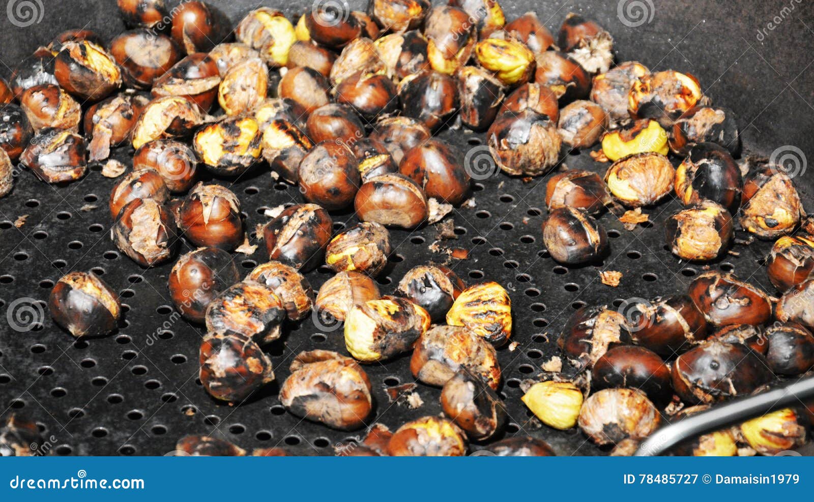 Cooking Chestnuts, Background Stock Image - Image of cooking, group ...