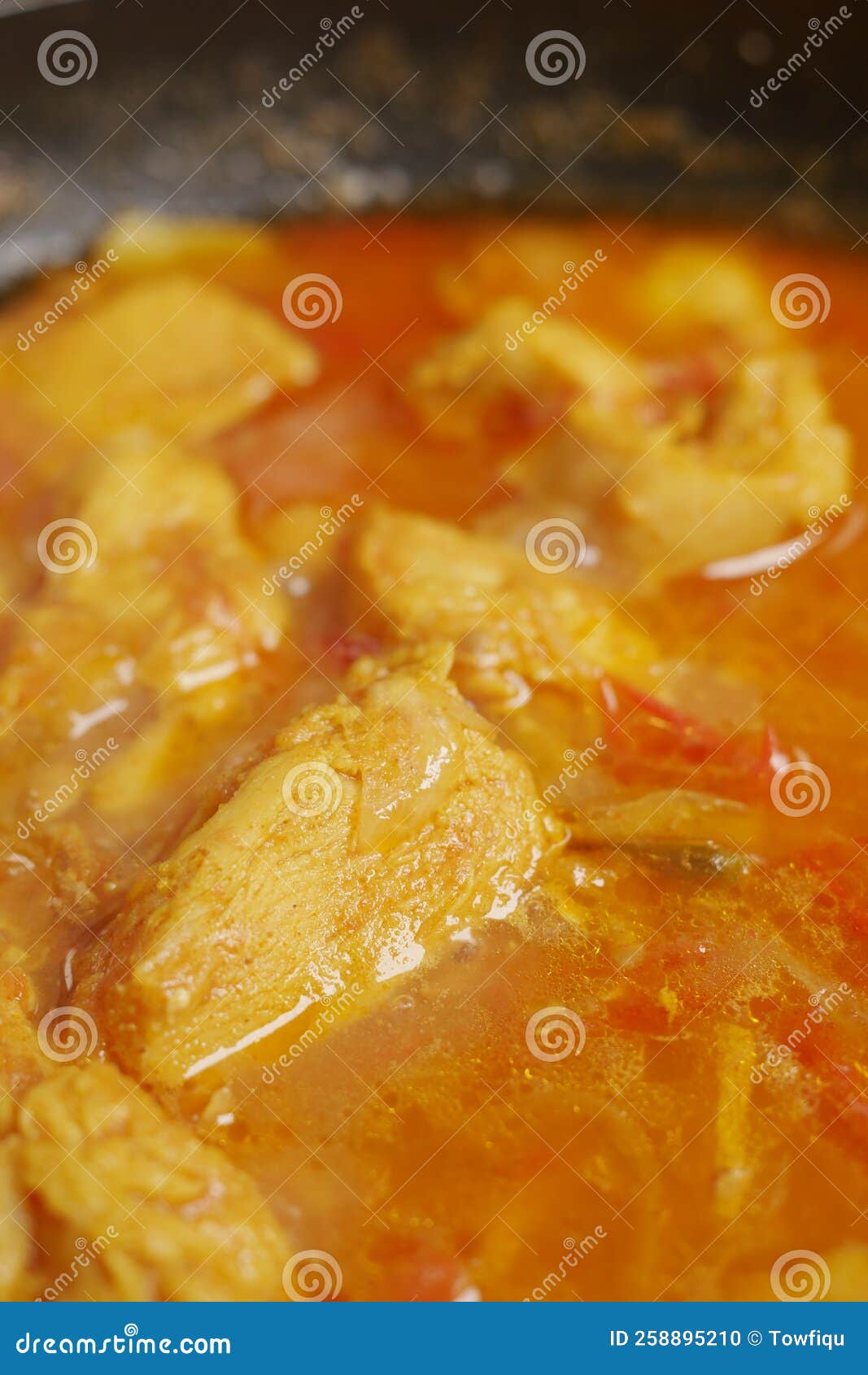Cooking Chicken Curry in a Cooking Pan Stock Photo - Image of cooked ...