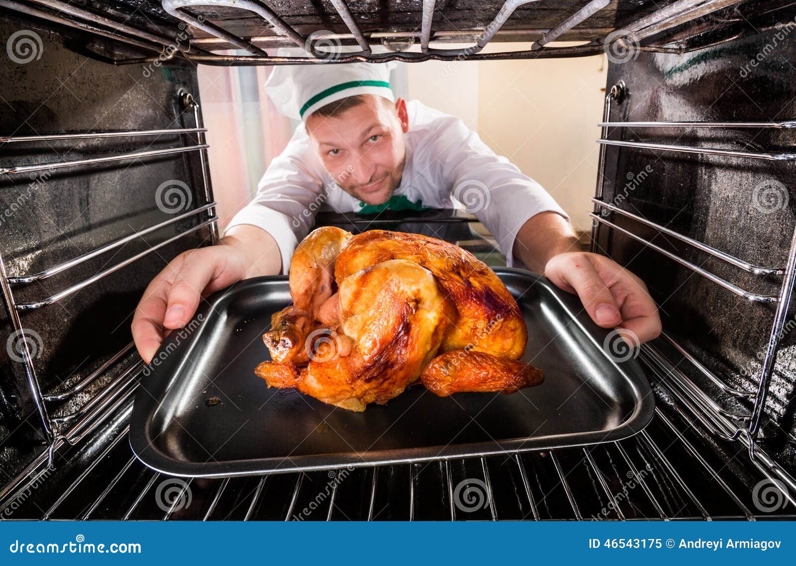 Cooking Chicken in the Oven. Stock Image - Image of pull, grill: 46543175