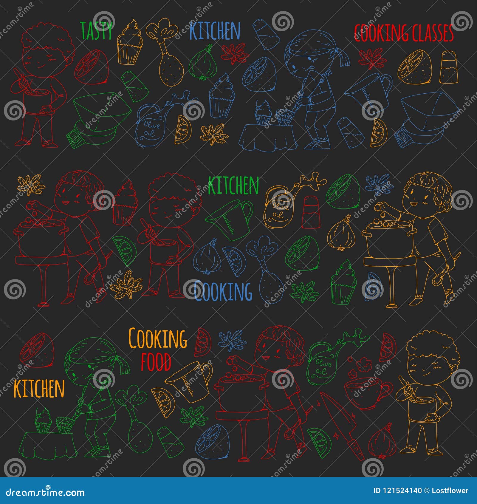 Cooking Class Banners, Courses for Little Kindergarten Children ...