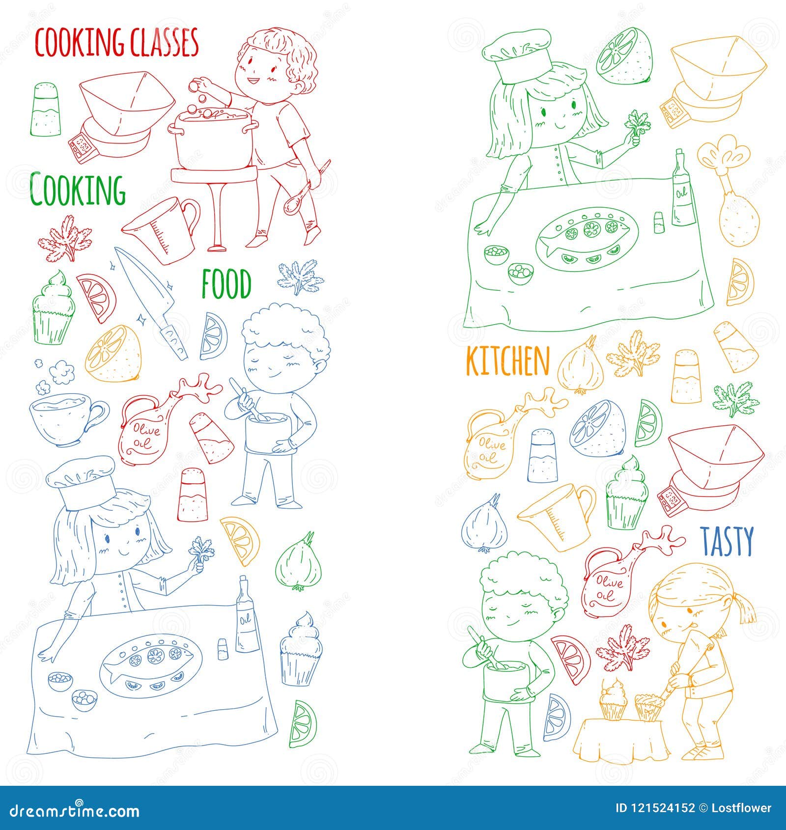 Cooking Class Banners, Courses for Little Kindergarten Children ...
