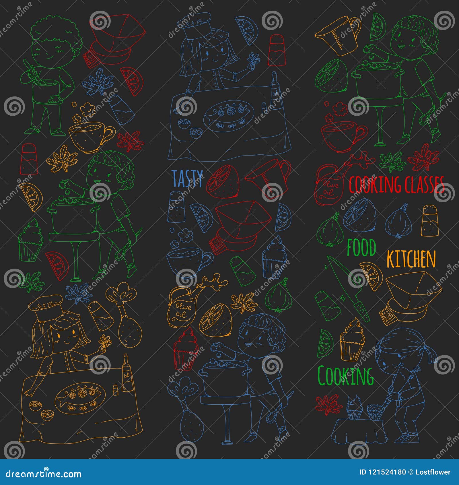 Cooking Class Banners, Courses for Little Kindergarten Children ...