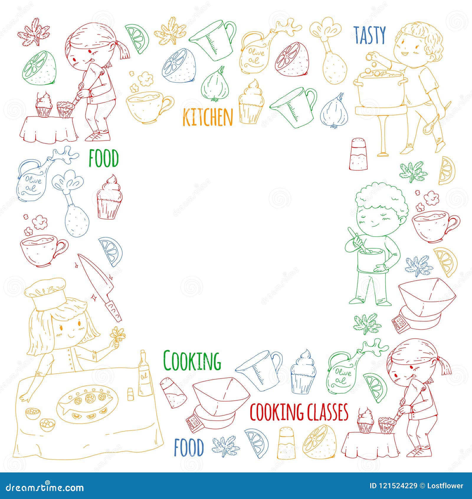 Cooking Class Banners, Courses for Little Kindergarten Children ...
