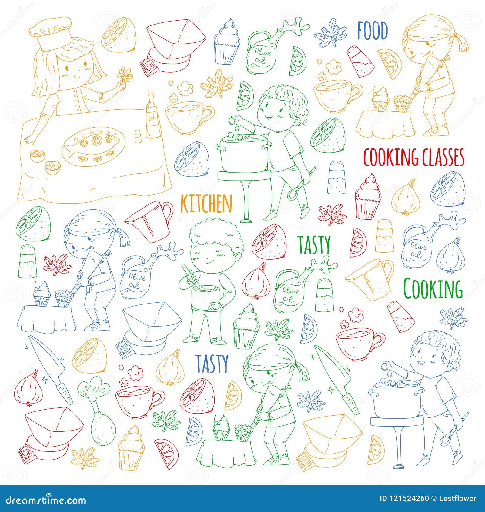 Cooking Class Banners, Courses for Little Kindergarten Children ...