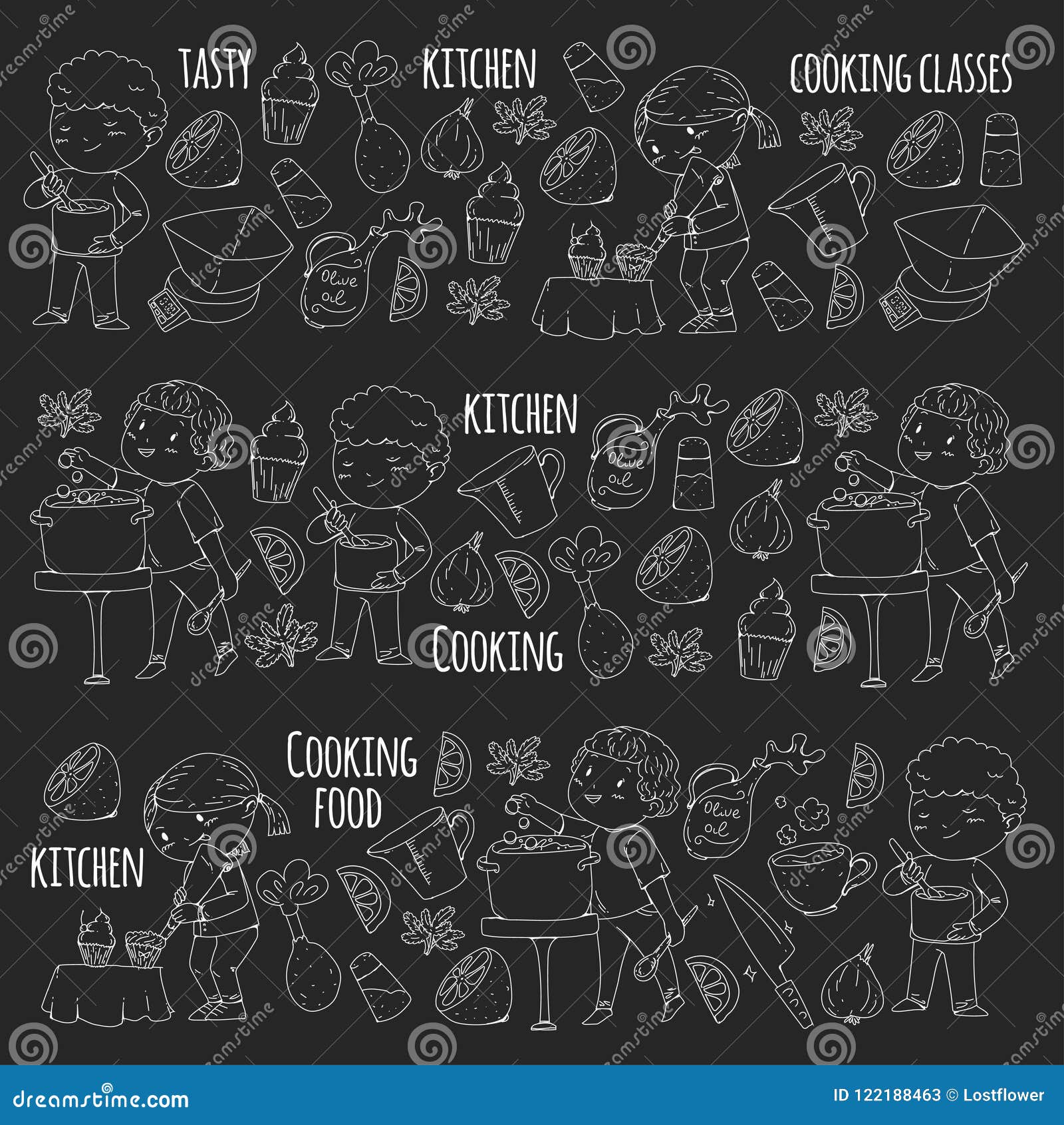 Cooking Class Banners, Courses for Little Kindergarten Children ...