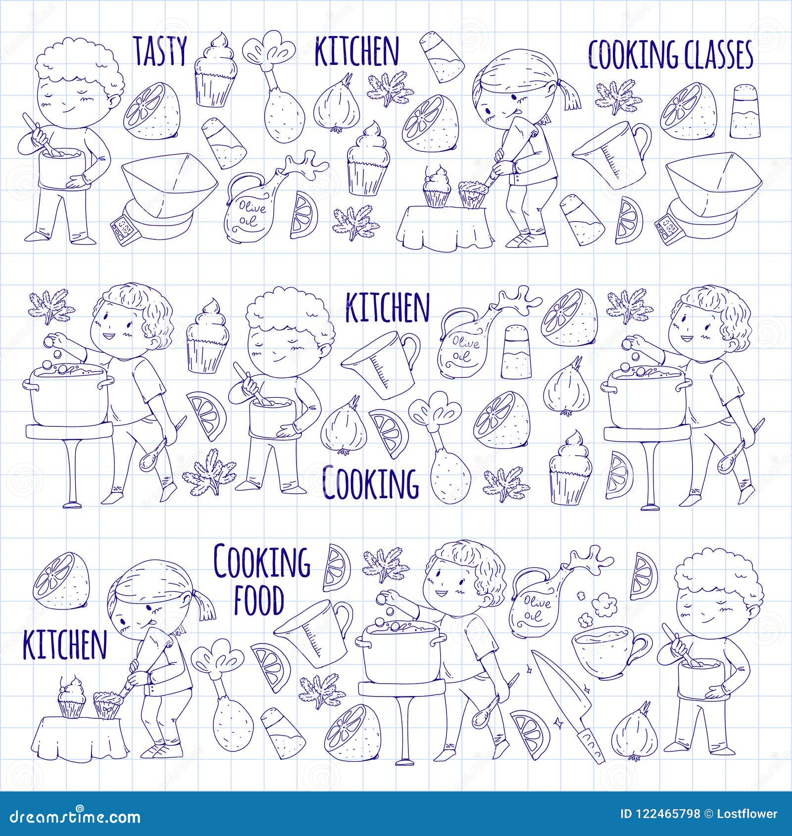 Cooking Class Banners, Courses for Little Kindergarten Children ...