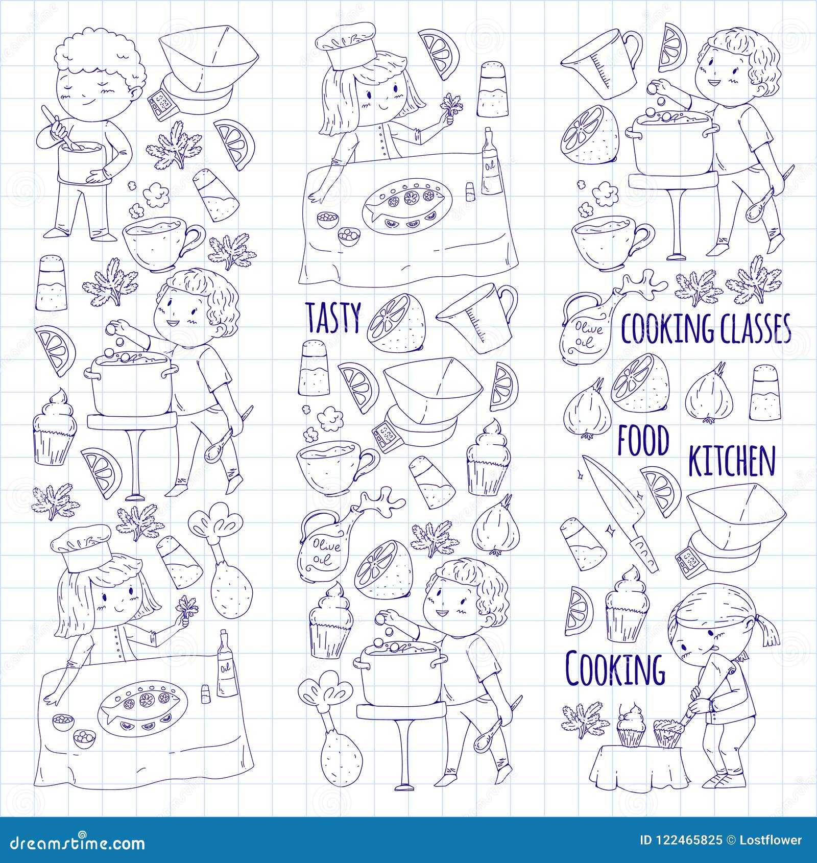 Cooking Class Banners, Courses for Little Kindergarten Children ...