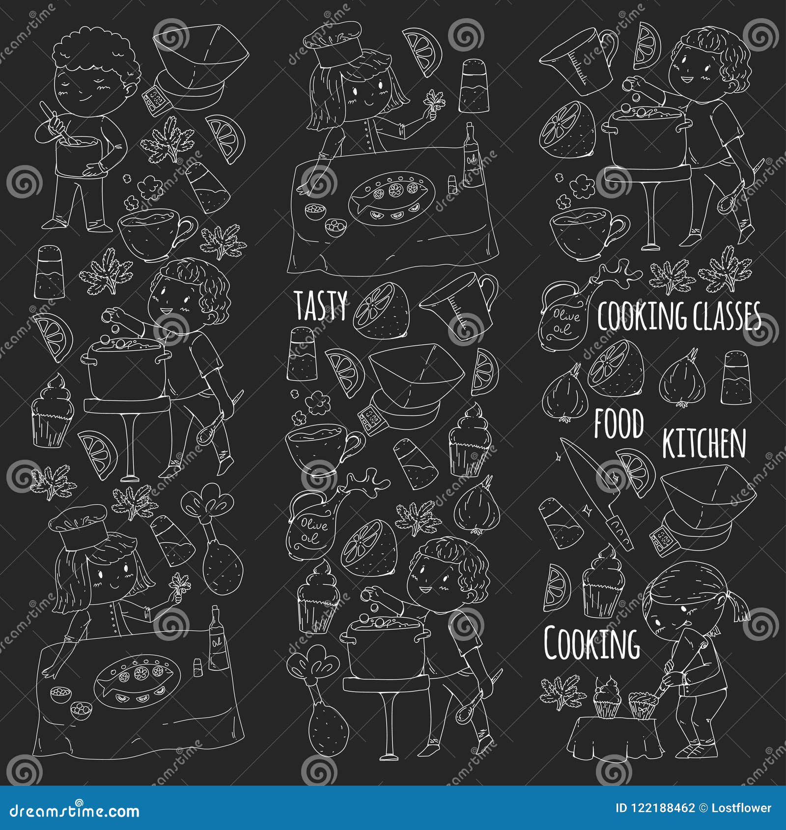 Cooking Class Banners, Courses for Little Kindergarten Children ...
