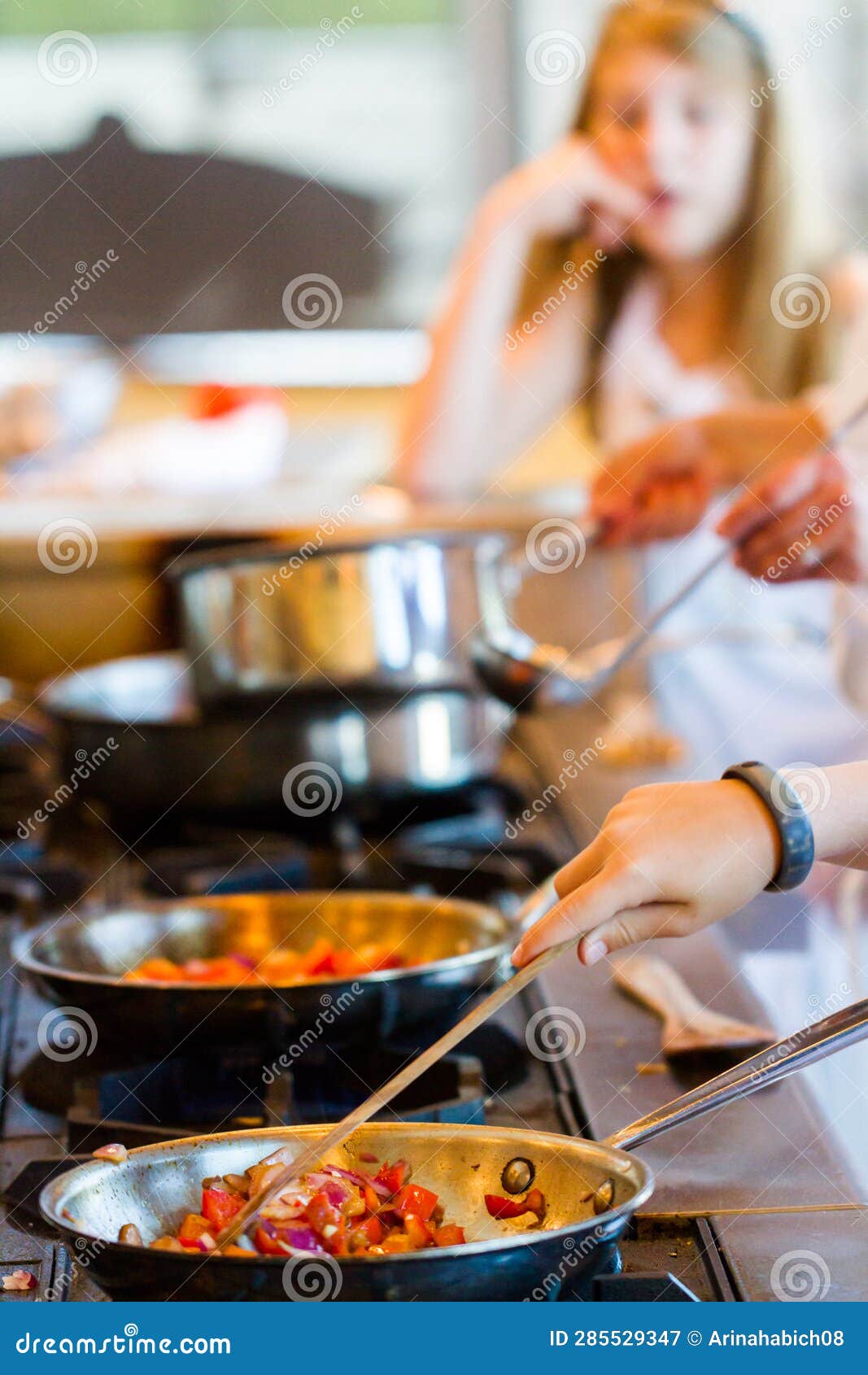 Cooking class stock image. Image of youth, children - 285529347
