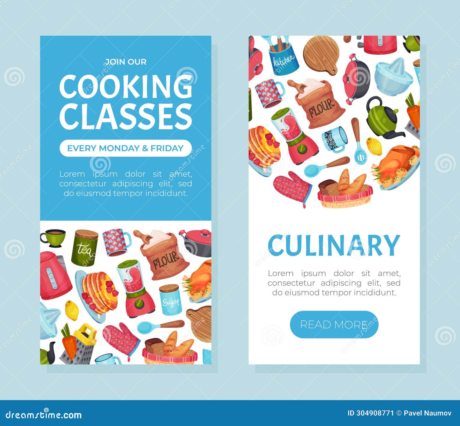 Cooking Class and Kitchen Utensil Banner Design Vector Template Stock ...