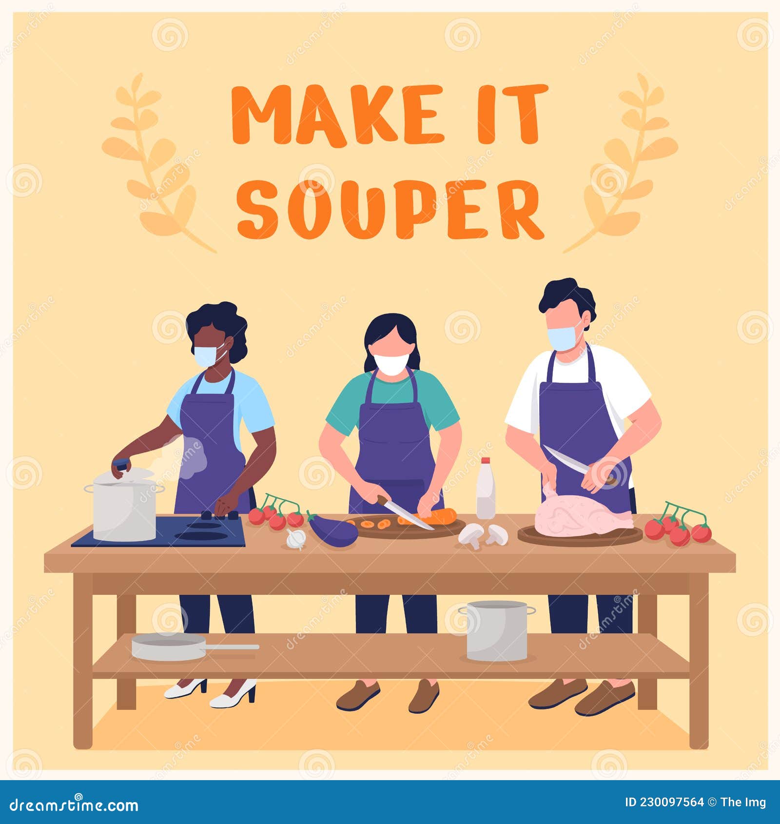 Cooking Class Social Media Post Mockup Stock Vector - Illustration of ...