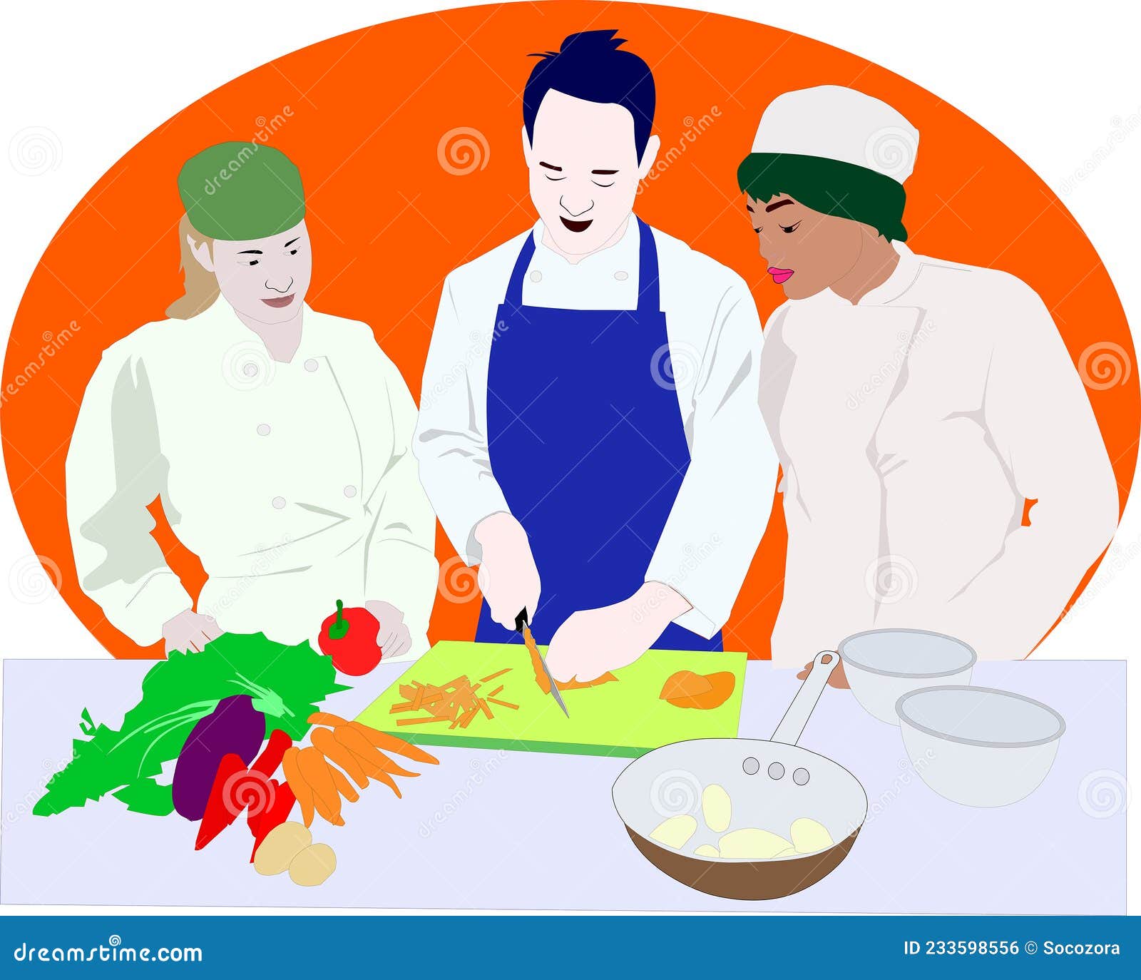 Cooking Class Vector Flat Illustration Stock Vector - Illustration of ...