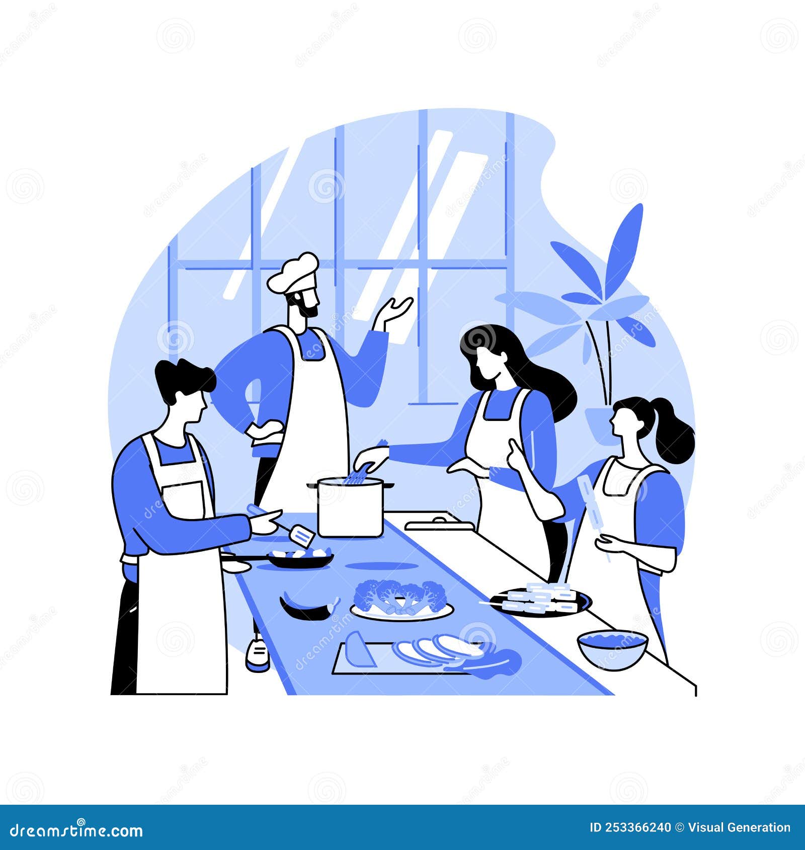 Cooking Classes Isolated Cartoon Vector Illustrations. Stock Vector ...