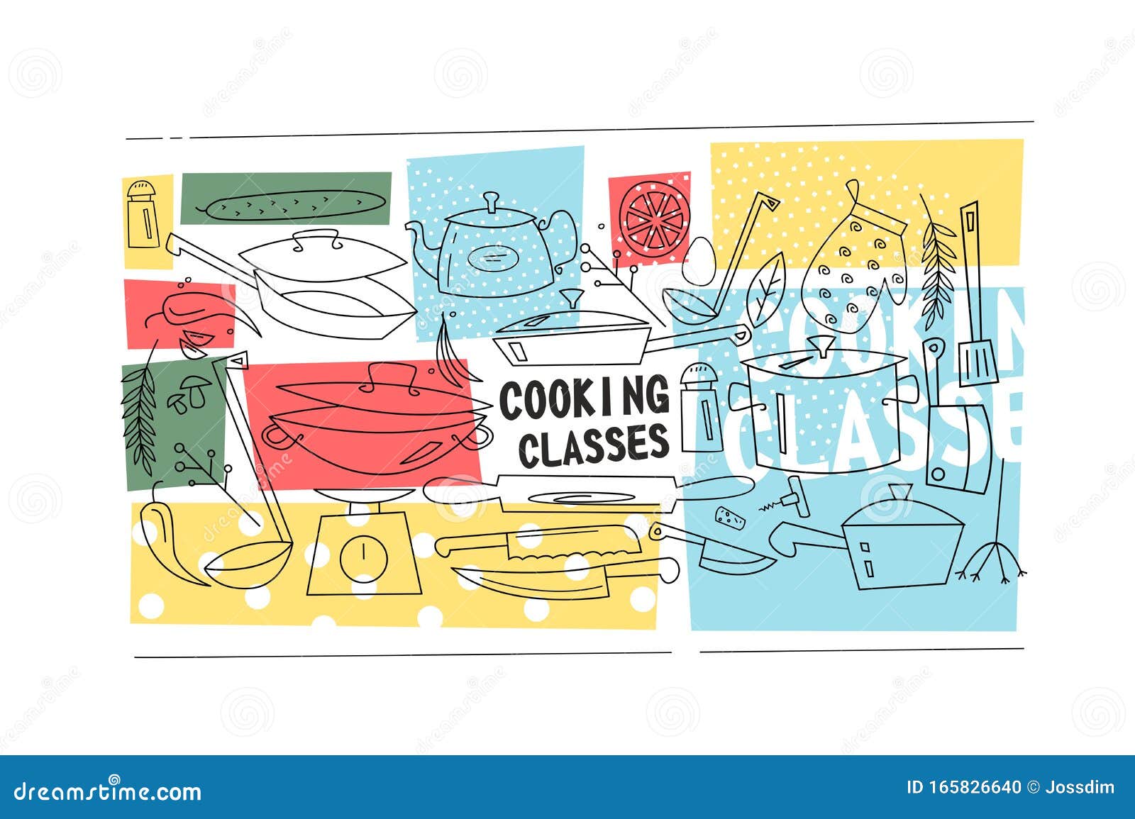 Cooking classes template stock vector. Illustration of classes - 165826640