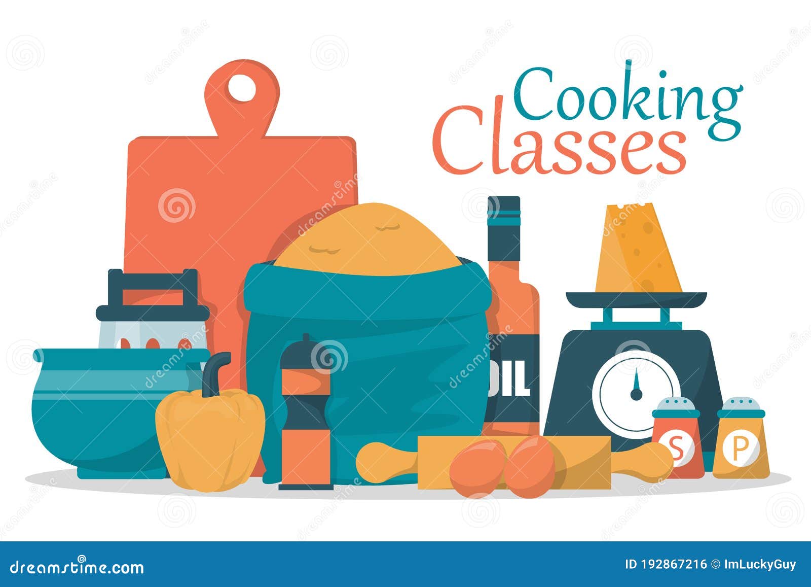 Cooking Classes Web Banner Isolated. Cooking Food Stock Illustration ...
