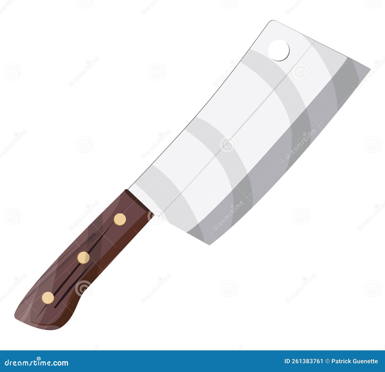 Cleaver Illustration On Dark Background. Cartoon Character Is A Brutal ...