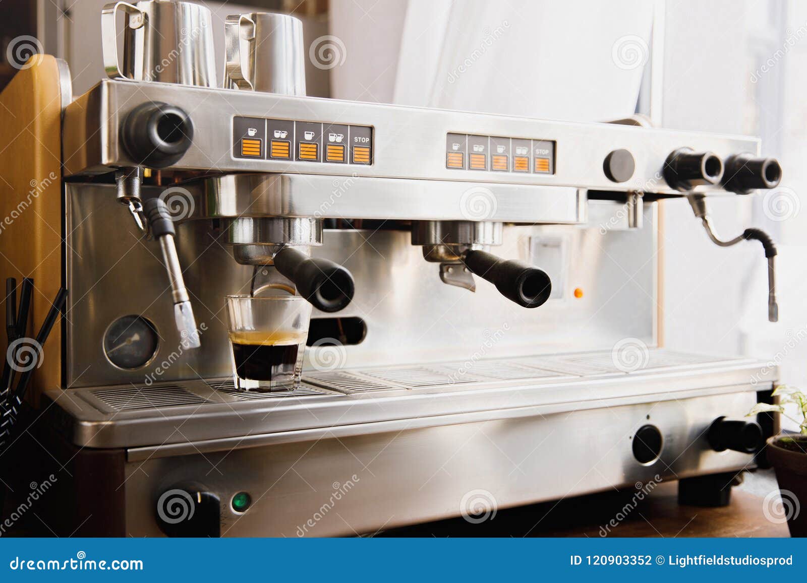 Cooking coffee on modern stock photo. Image of daylight - 120903352
