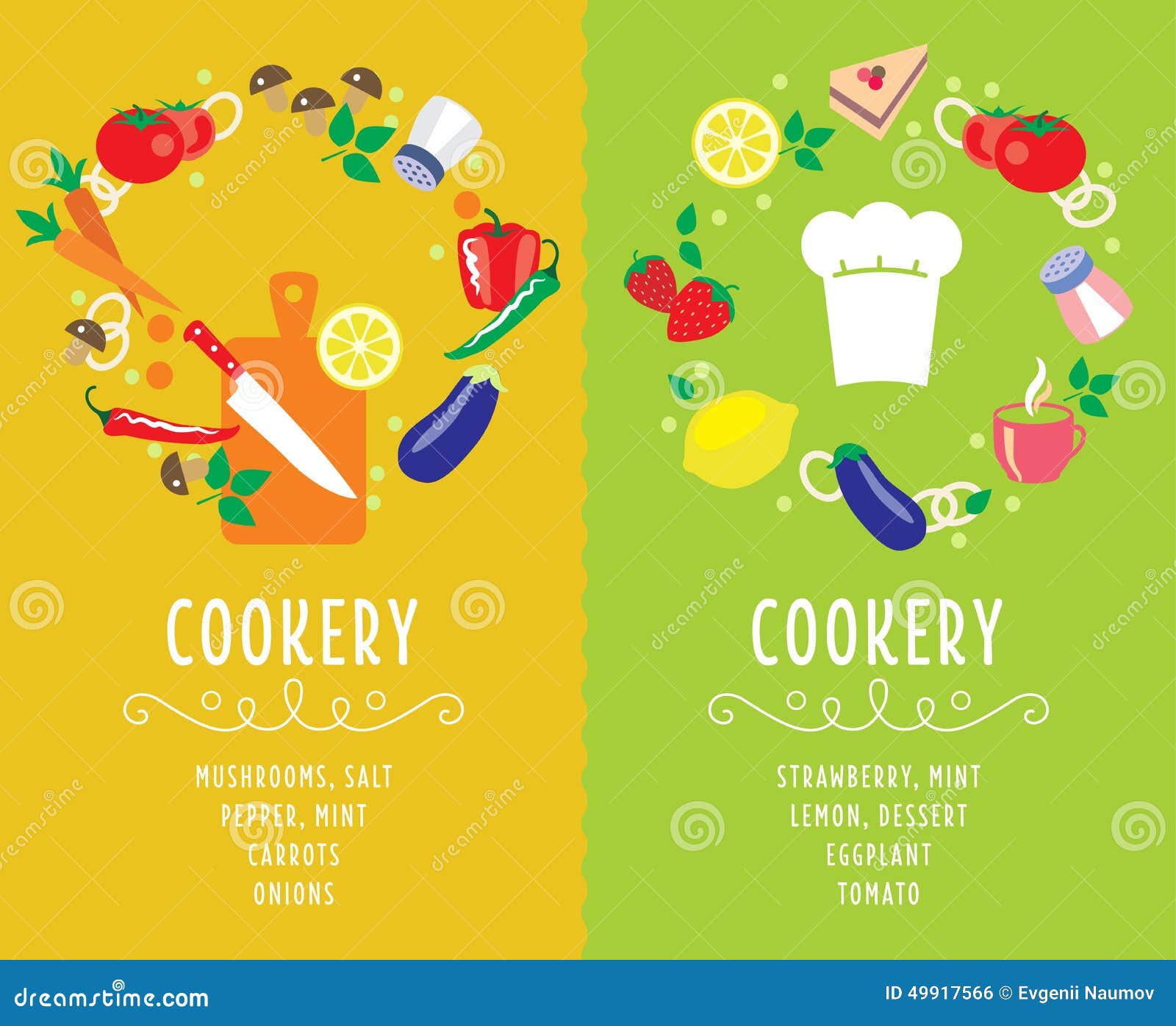 Cooking Collection Compositsion Stock Vector - Illustration of cafe ...