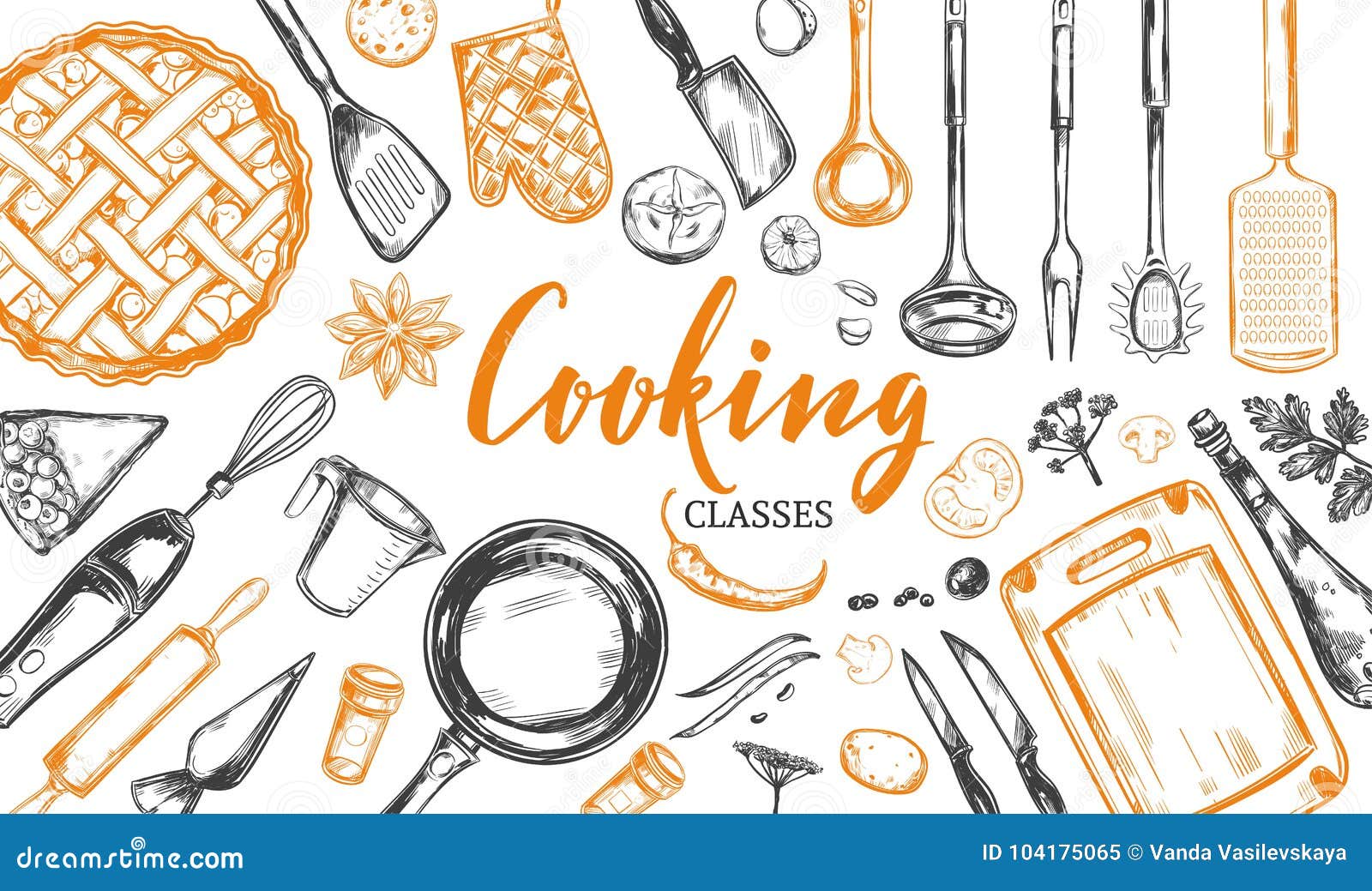 Cooking concept. Frame 2 stock vector. Illustration of potholder ...