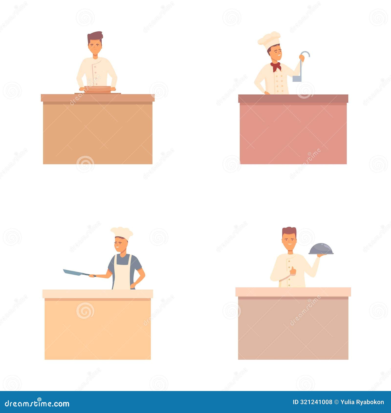 Cooking Concept Icons Set Cartoon Vector. Chef Conducting Master Class ...