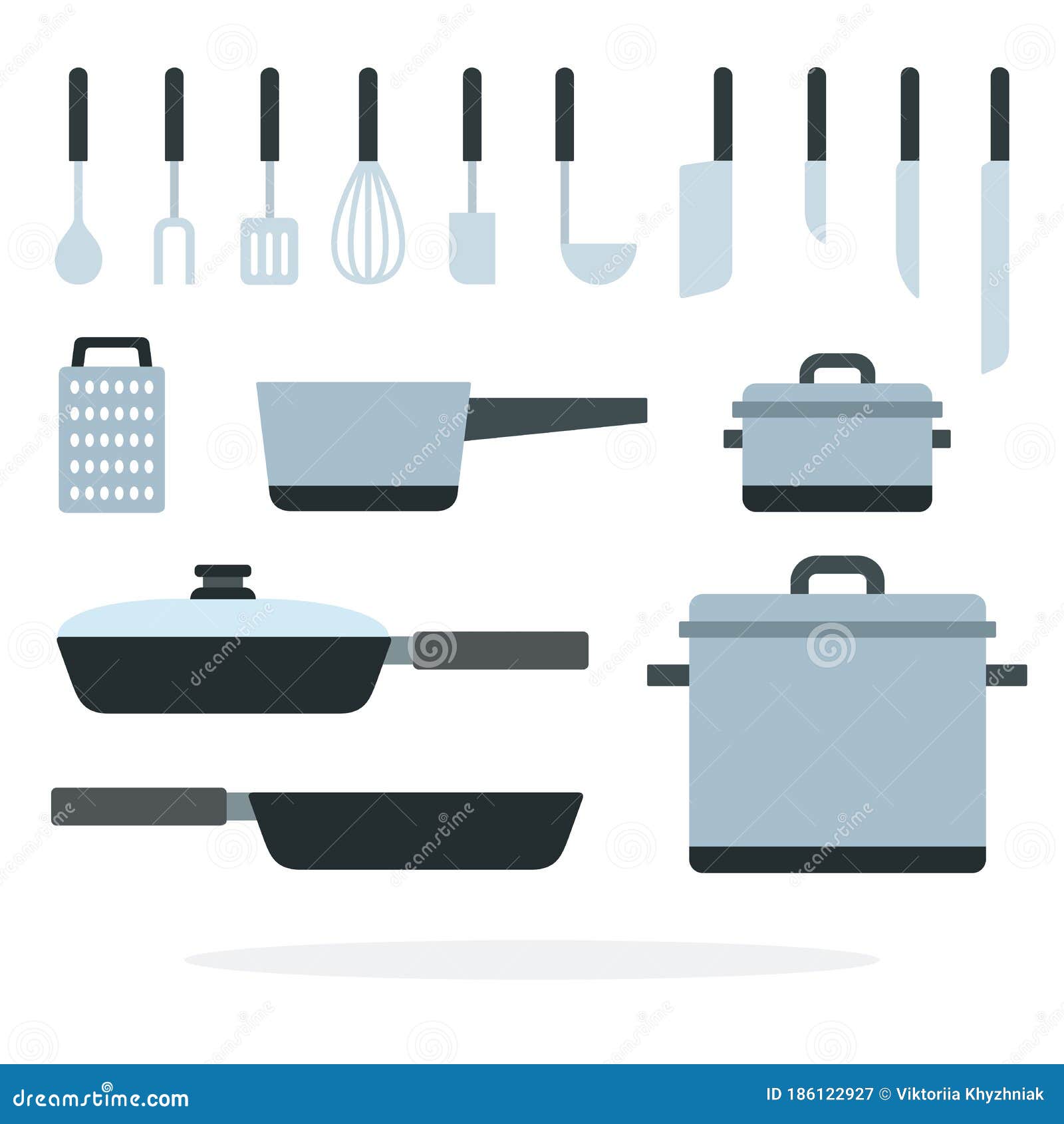 Cooking Cookware Vector Flat Isolated Stock Vector - Illustration of ...