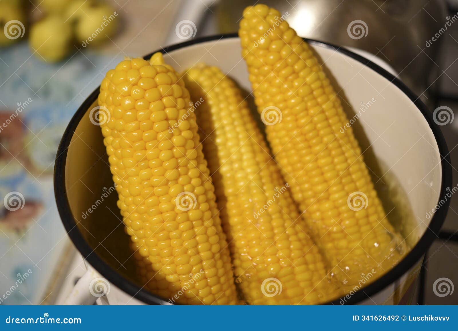 Cooking Corn on the Cob. a Delicacy Made of Corn Stock Photo - Image of ...