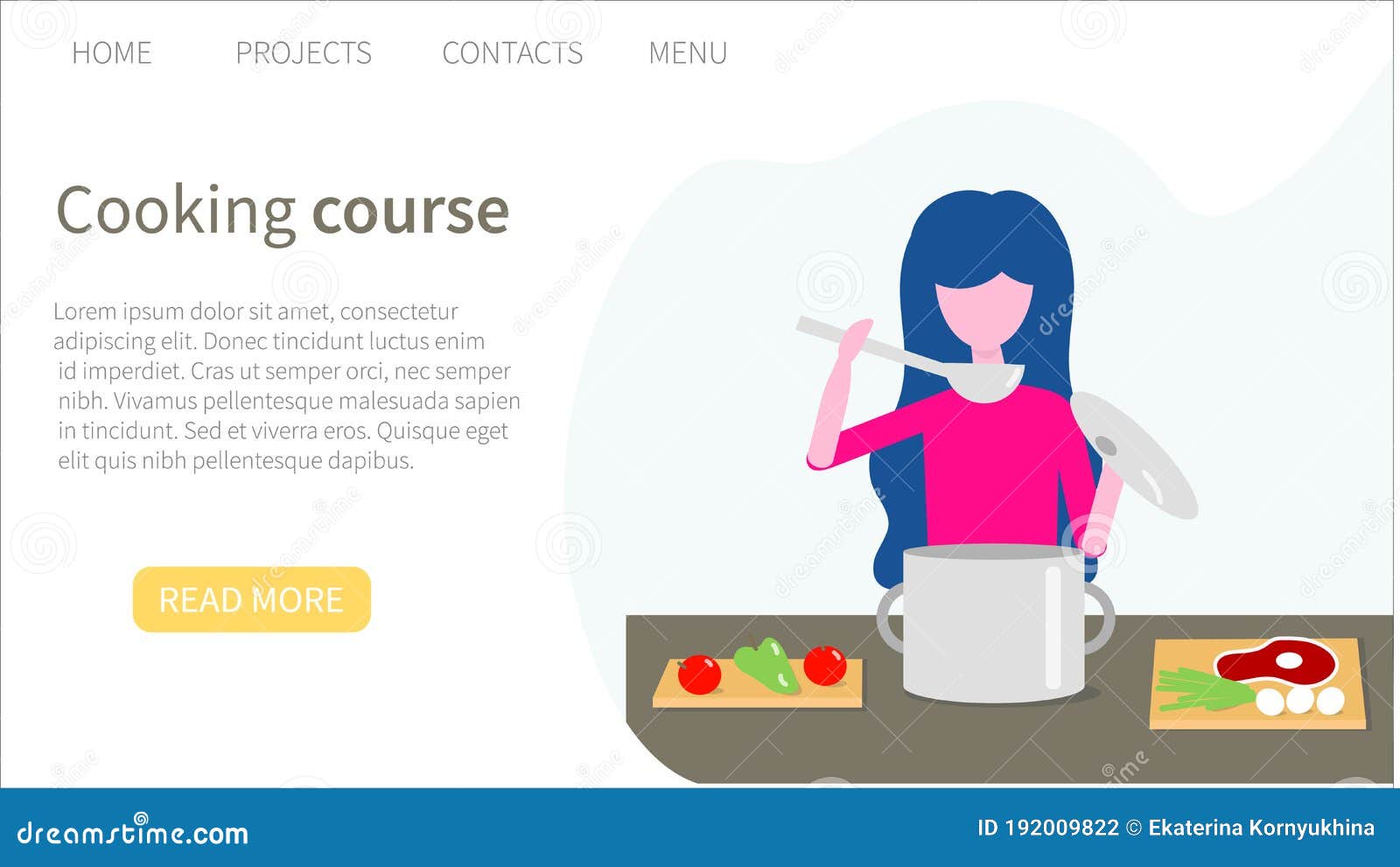 Cooking Courses. Web Banner Template Stock Vector - Illustration of ...