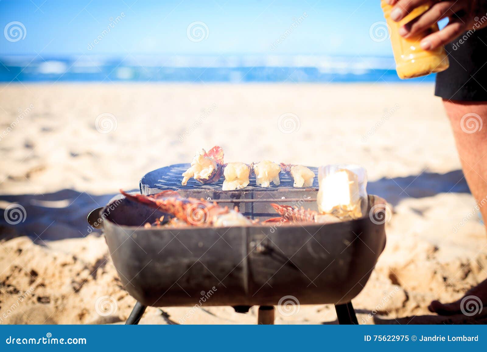 Cooking Crayfish on the Beach Stock Image - Image of cooking, barbecue ...