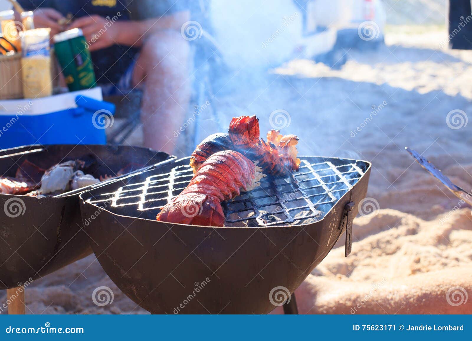 Cooking Crayfish on the Beach Stock Image - Image of market, cooking ...