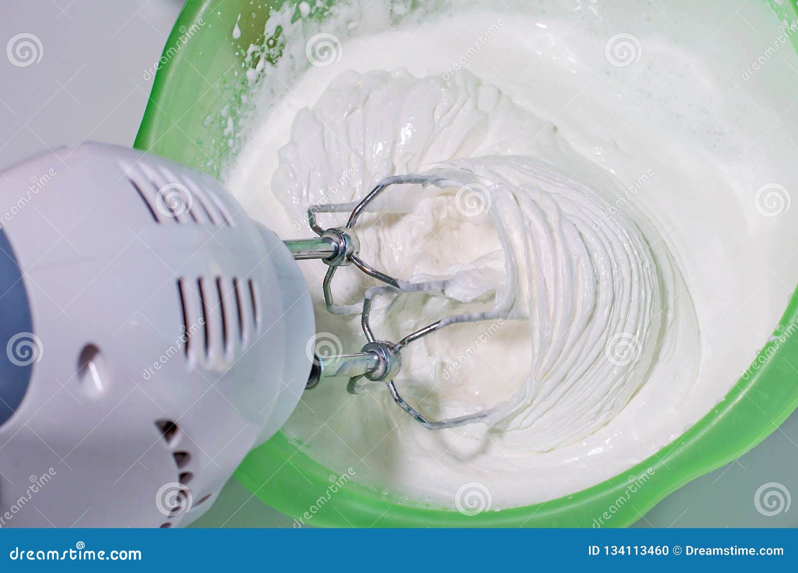 Cooking Cream with an Electric Mixer Stock Photo - Image of home ...