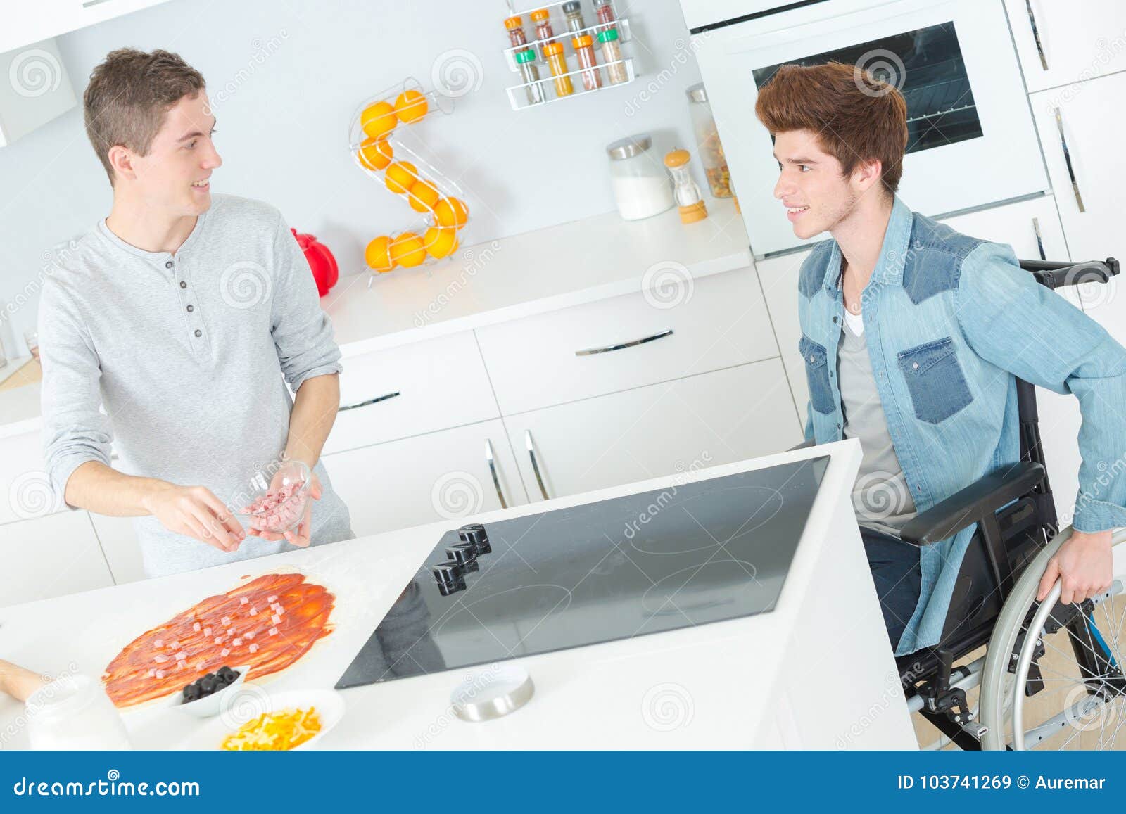 Cooking for Disabled Friend Stock Image - Image of adversity, recipe ...