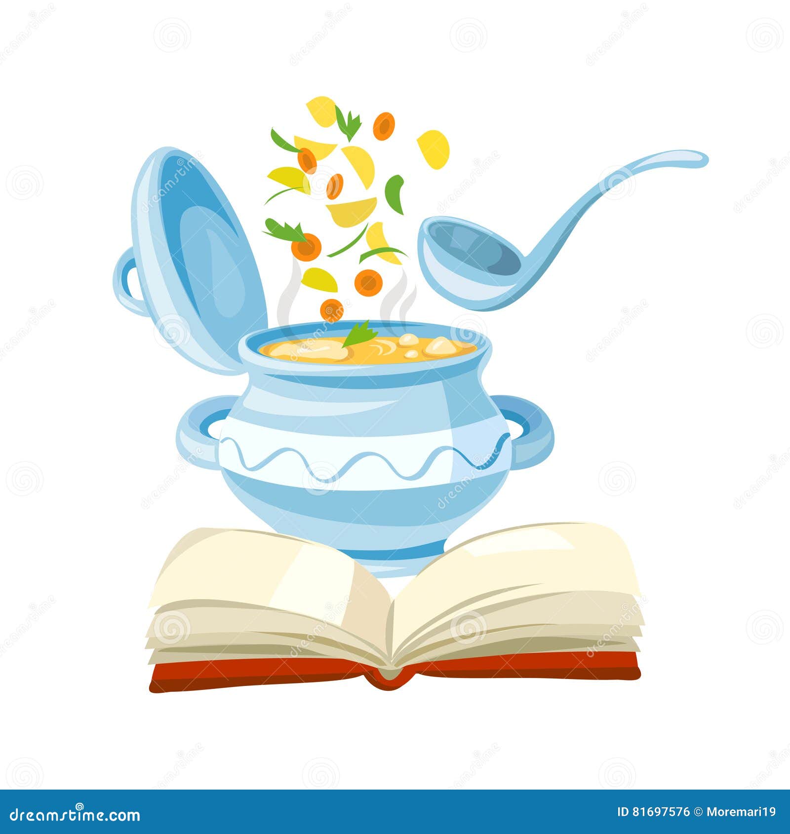 Cooking, dishes for soup stock vector. Illustration of flyer - 81697576