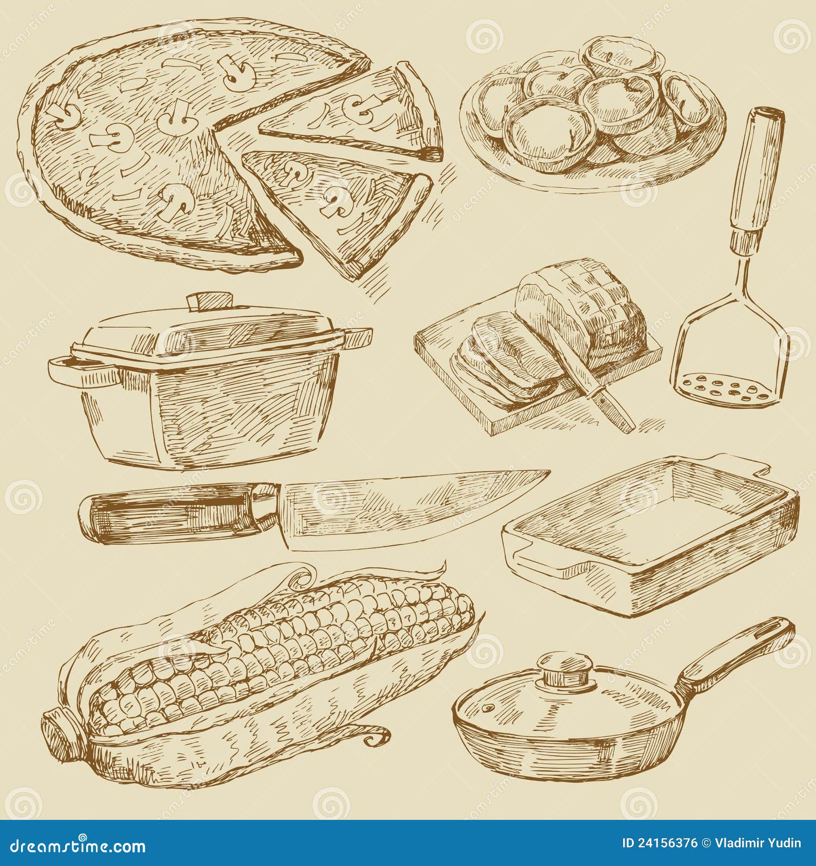 Cooking doodles stock vector. Illustration of knife, tools - 24156376