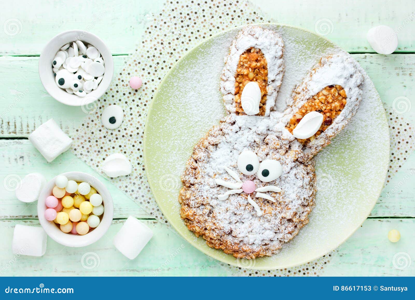 Cooking Easter bunny cake stock image. Image of edible - 86617153