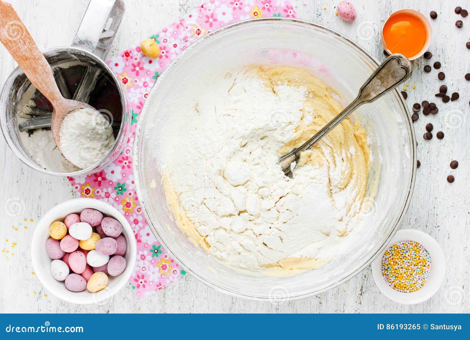 Cooking Easter Cookies with Crushed Chocolate Candy Eggs ,chocolate ...