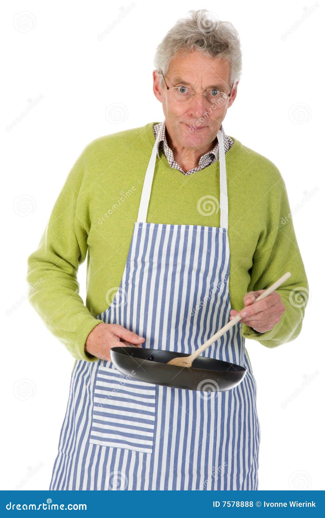 Cooking elderly man stock photo. Image of high, apron - 7578888