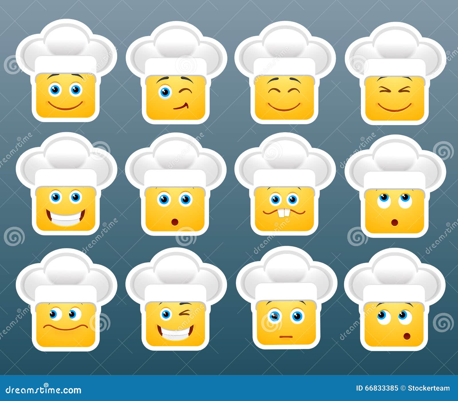 Cooking Emoticon Smile Stickers Stock Vector - Illustration of design ...
