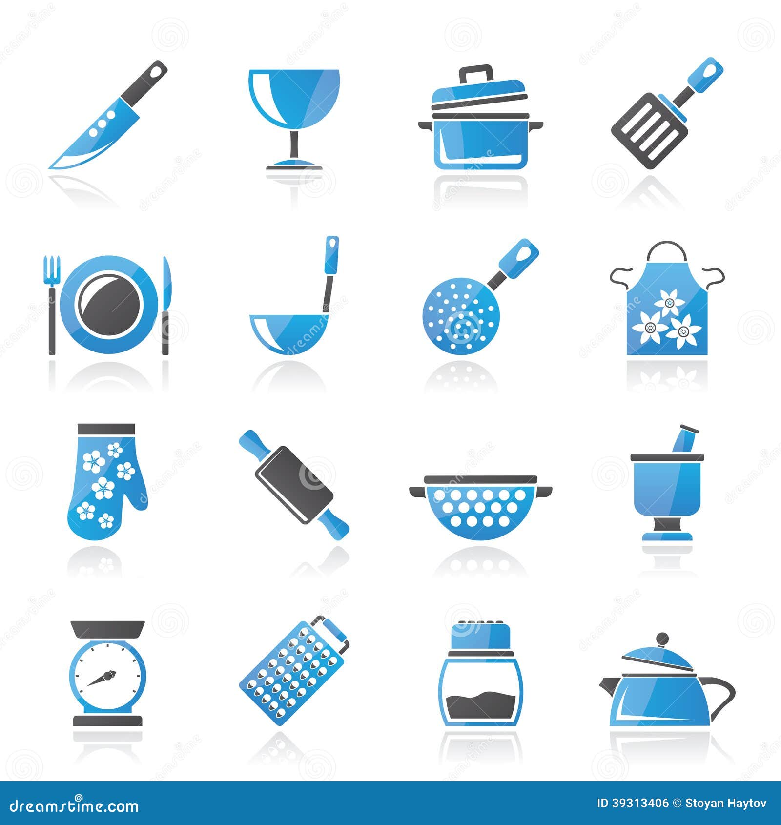 Cooking Equipment Icons stock vector. Illustration of apron - 39313406