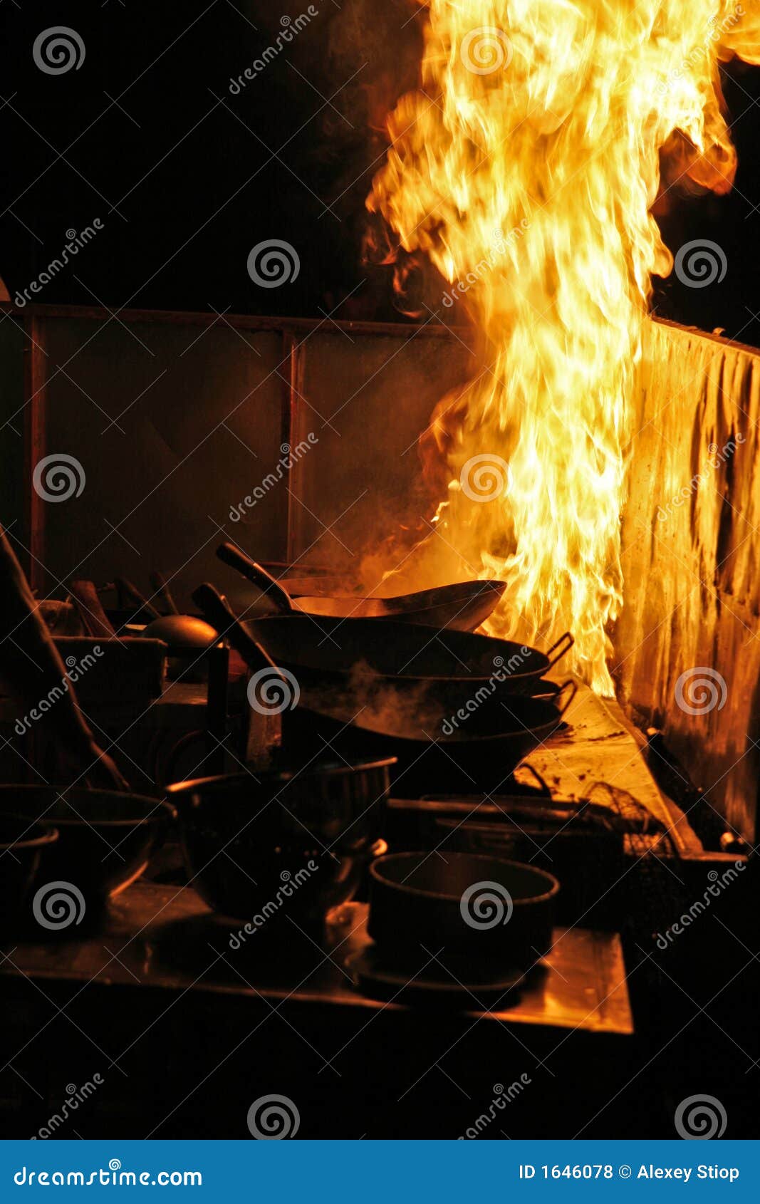 Cooking with fire stock photo. Image of smoke, dark, stove - 1646078