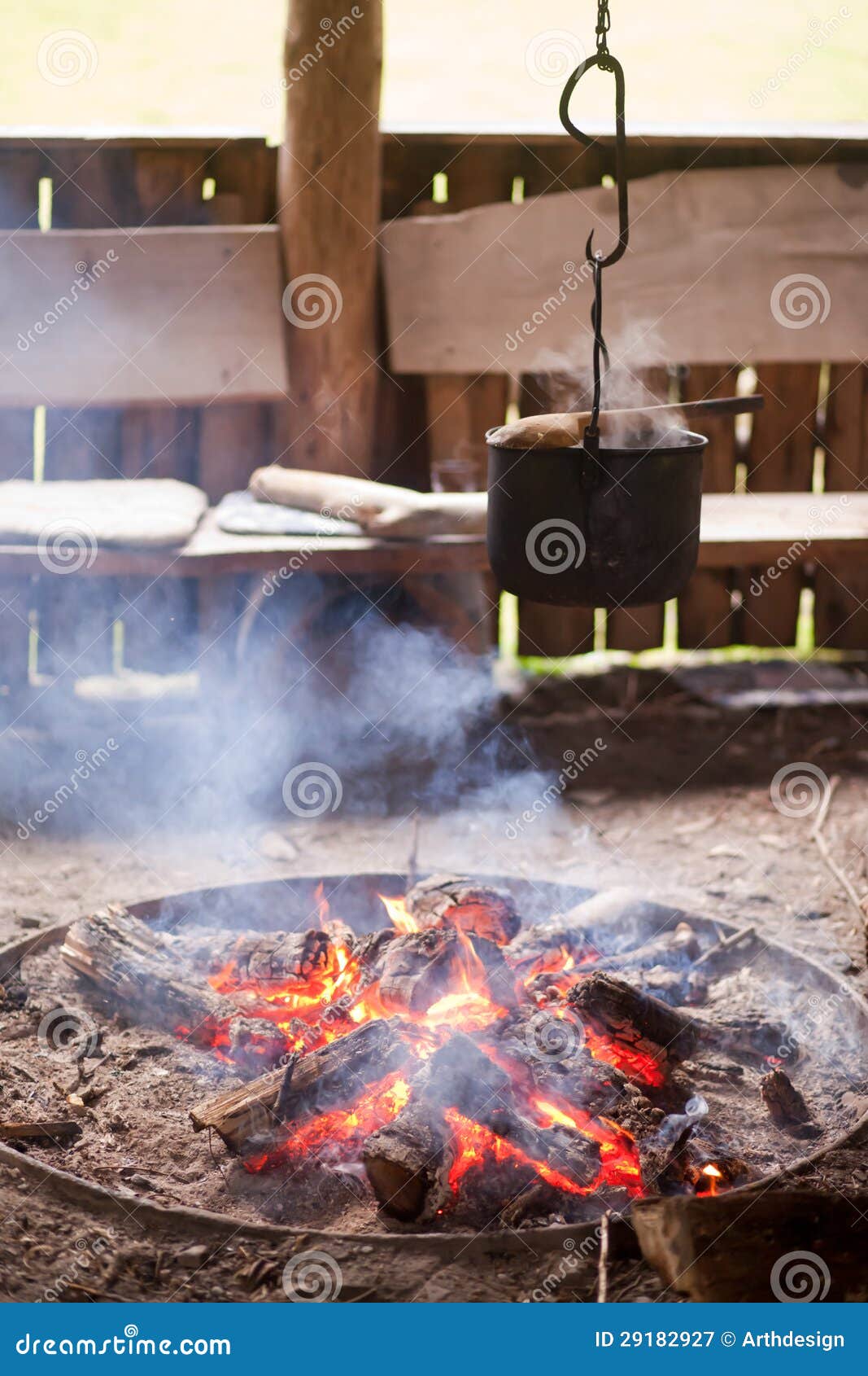 Cooking with fire stock image. Image of meal, campfire - 29182927