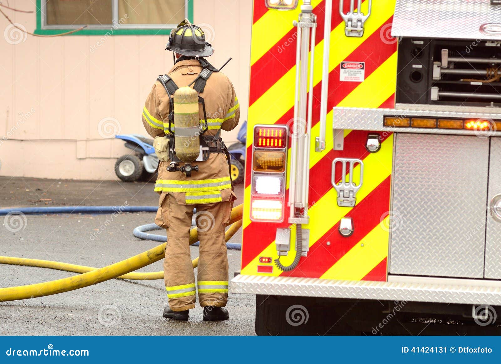 Cooking Fire stock image. Image of turnouts, firefighter - 41424131