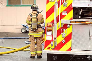 Cooking Fire stock image. Image of turnouts, firefighter - 41424131