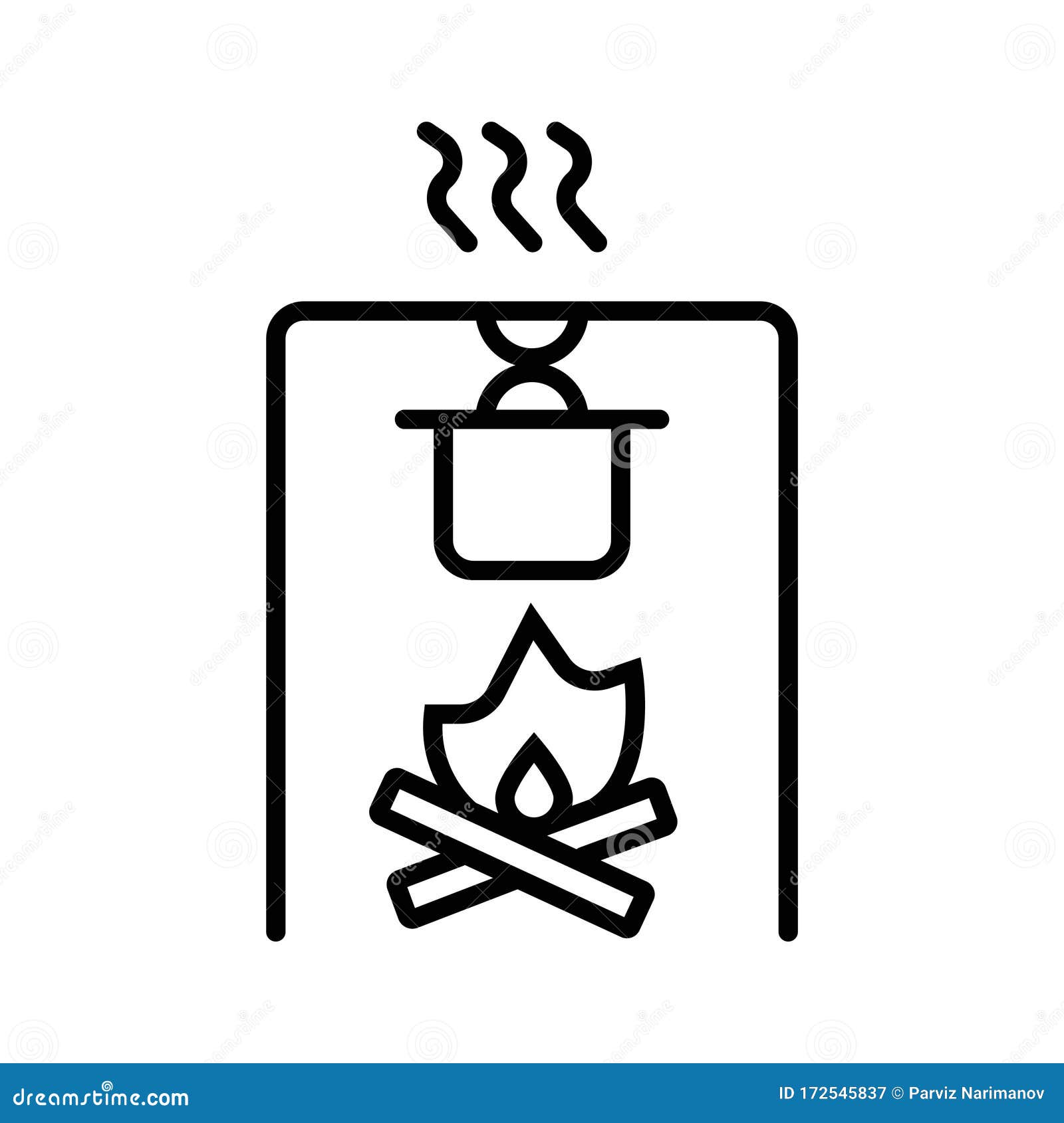 Cooking on a Fire ICON VECTOR Stock Illustration - Illustration of ...