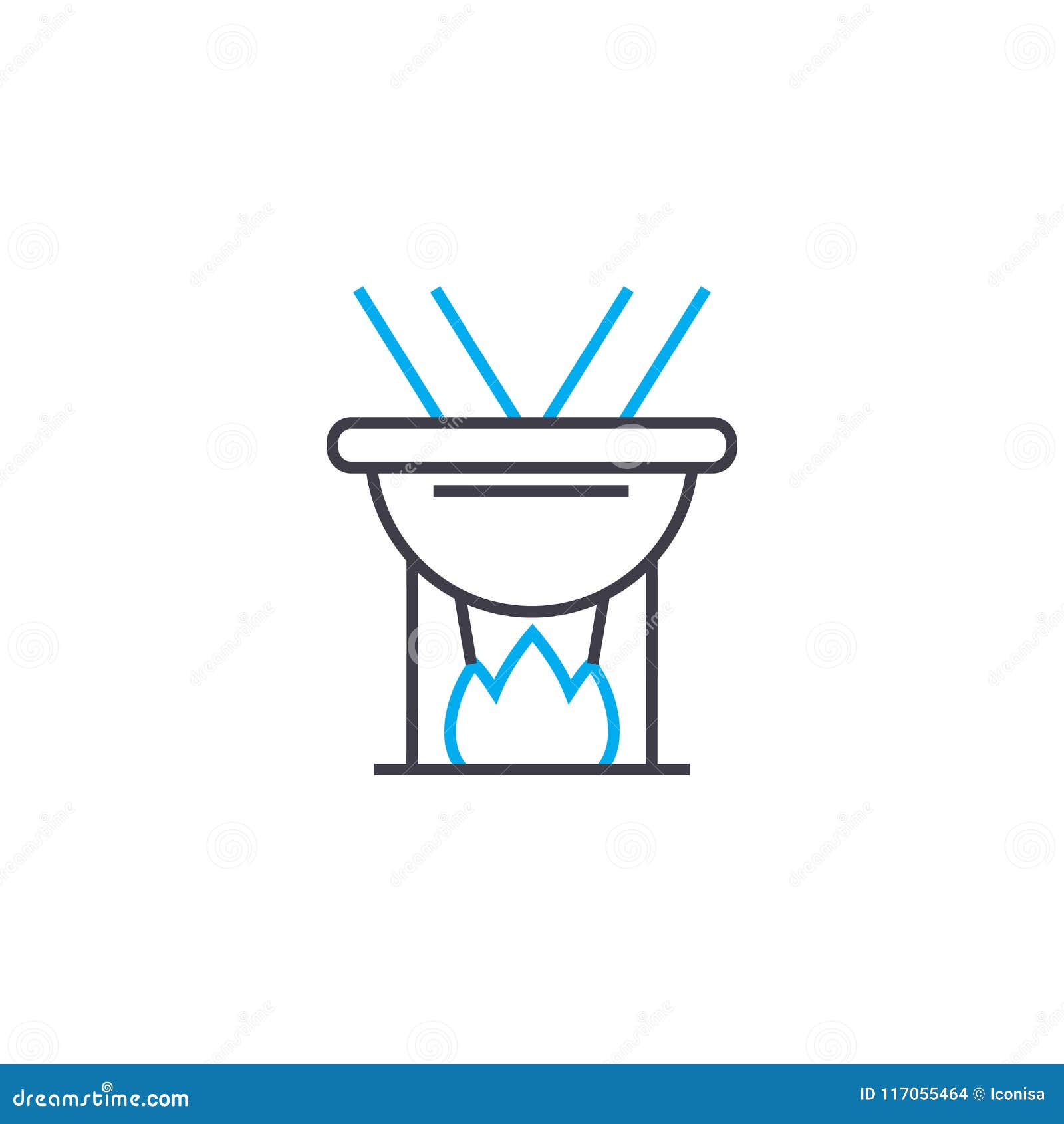 Cooking on Fire Linear Icon Concept. Cooking on Fire Line Vector Sign ... Cooking on Fire Linear Icon Concept. Cooking on Fire Line Vector Sign ...