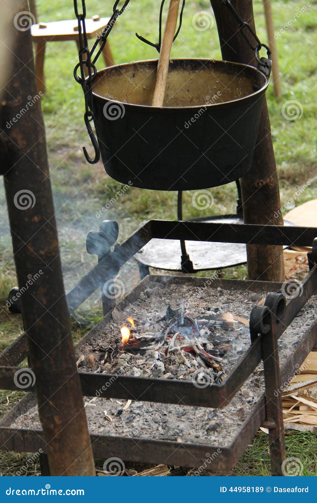 Cooking Fire. stock image. Image of picnic, camp, traditional - 44958189