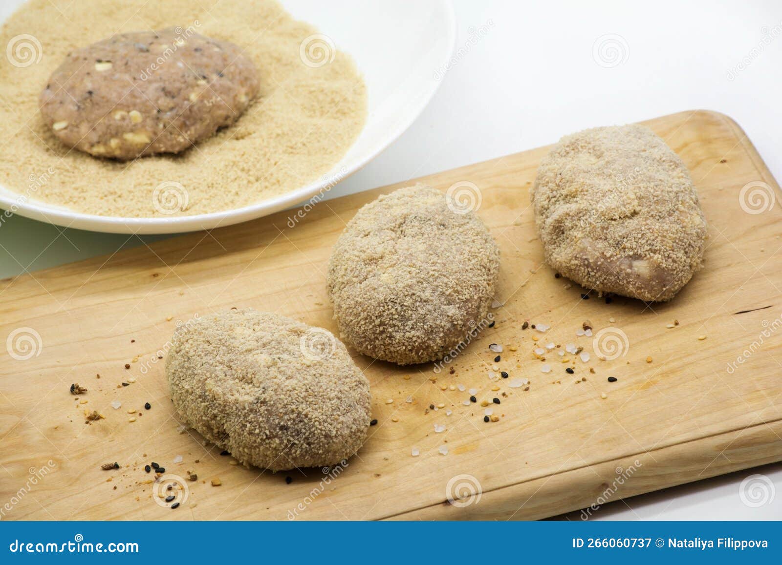 Cooking fish cutlets stock image. Image of cutlet, fish - 266060737